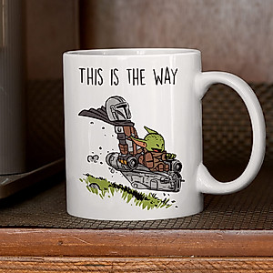 This is the Way Mug | The Mandalorian The Child Grogu | Nerd Geek Mug | Funny Mug | Mandalorian Cup | Coffee Tea Mug | White (11 Ounces)