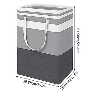 Long Storage Bins 1 PCS Freestanding Laundry Hamper Collapsible Tall Clothes Hamper With Extended Handles For Clothes Toys In The Dorm And Family