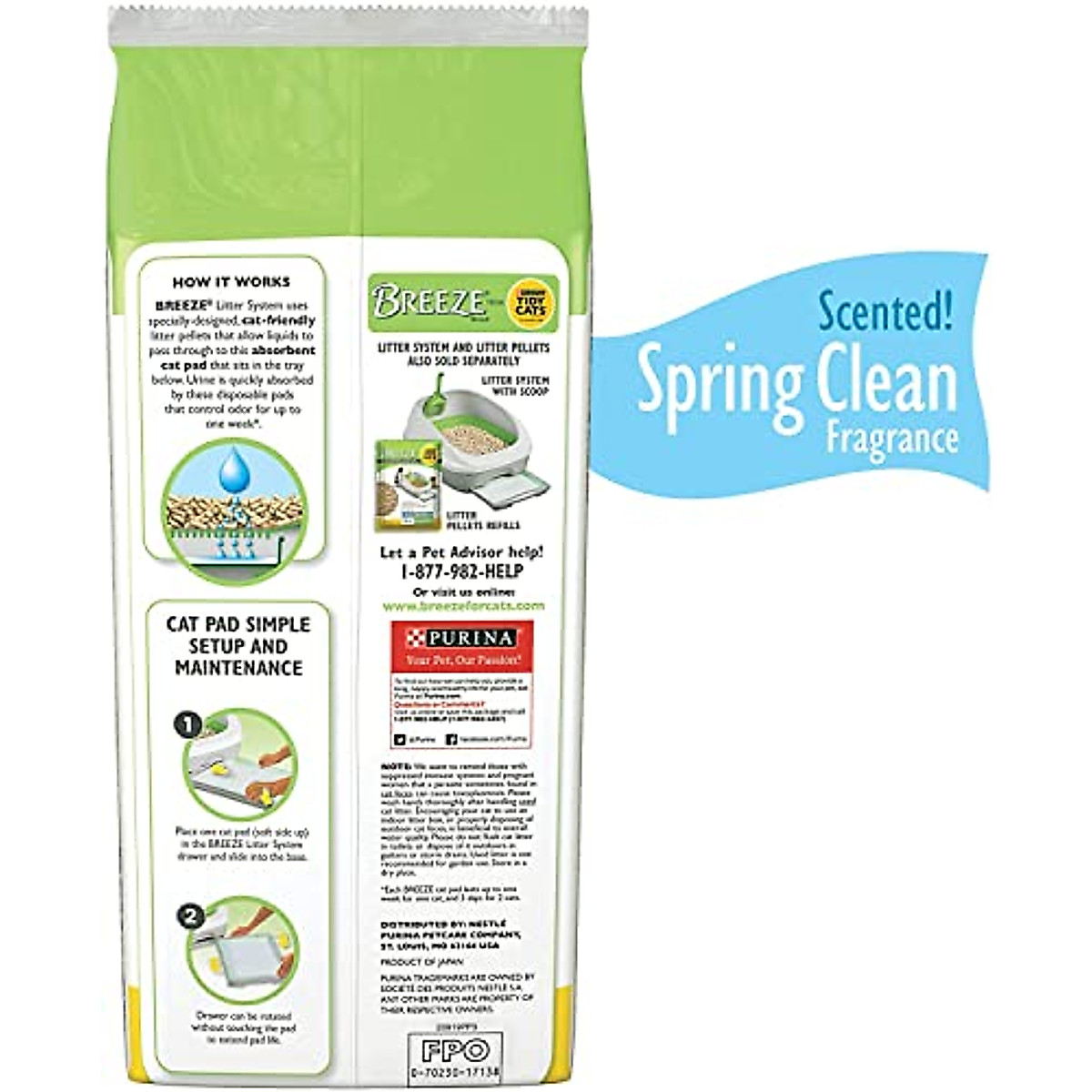 Tidy Cats Breeze Spring Clean Cat Pads Refill Pack (2) 10 Count Pouches with AuroraPet Catnip Toy (Assorted)