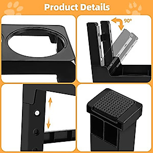 PANZZDA Elevated Dog Bowls Adjustable Raised Stand with Double Stainless Steel Food Bowls Adjusts to 4 Heights 3.1”, 8.6”, 10.2”, 11.8”, for Small Medium Large Dogs and Pets