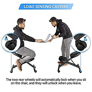 Topeakmart Ergonomic Kneeling Chair Improve Posture & Neck Pain Home Office Desk Chairs Flexible Seating Rolling Adjustable Stool