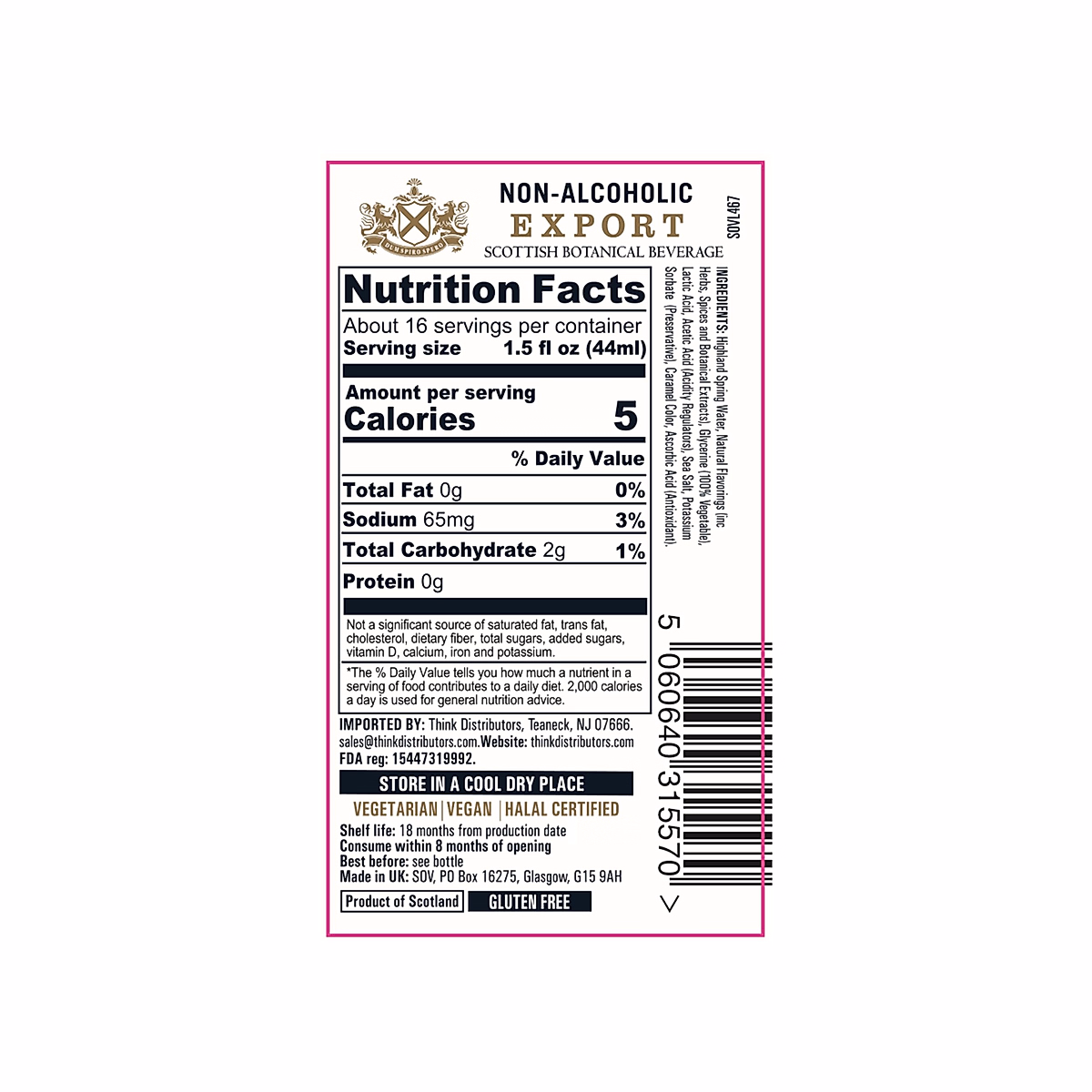 Glen Dochus Export Blend Non Alcoholic Whiskey, Award Winning Aromatic and Warming Scottish Non Alcoholic Spirits - Halal, Low Sugar, Vegan and Gluten Free, Part of the Spirits of Virtue Range (700ml)