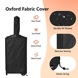 COSTWAY Outdoor Pizza Oven, Wood Fired Pizza Oven for Outside, Patio Pizza Grill with Pizza Stone, Pizza Peel, and Waterproof Cover for Backyard Camping