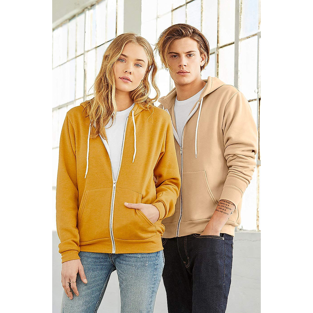 Bella Canvas Poly-Cotton Fleece Full-Zip Hoodie (3739) Deep Heather, M