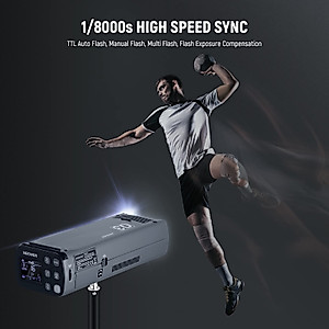 NEEWER Q3 200Ws 2.4G TTL Flash (2nd Version), 1/8000 HSS Strobe Light Photography Monolight with QPRO-C Trigger Compatible with Canon, Diffuser/3200mAh Battery/500 Full Power Pops/Recycle in 0.01-1.8s