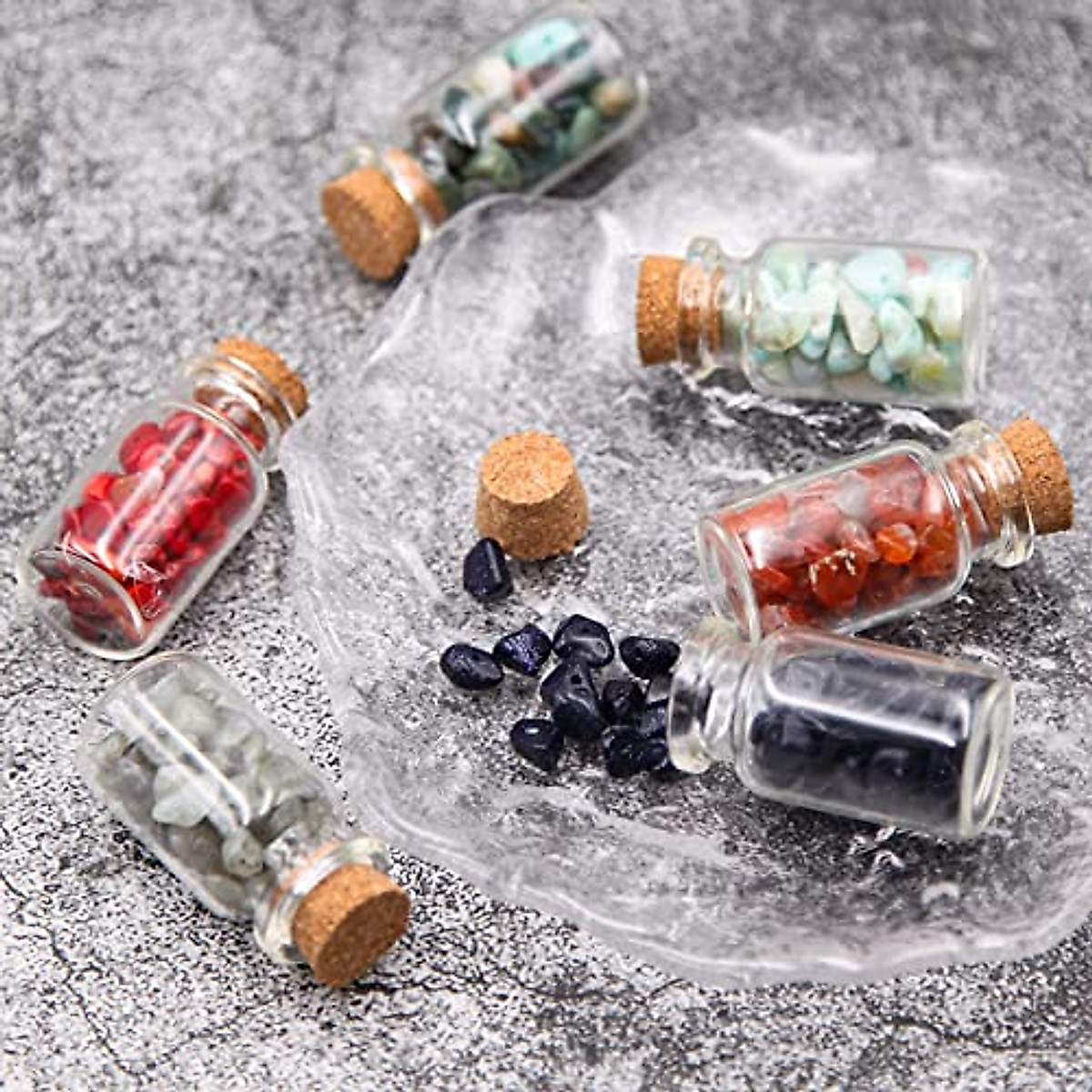 EuTengHao Irregular Chip Stone Beads Kit with Wishing Bottles,Crystal Gemstone Beads and Tassels,Jewelry Wires,Pliers,Rings,Jewelry Findings for Necklace Bracelet Earring Ring Making (1319Pcs)