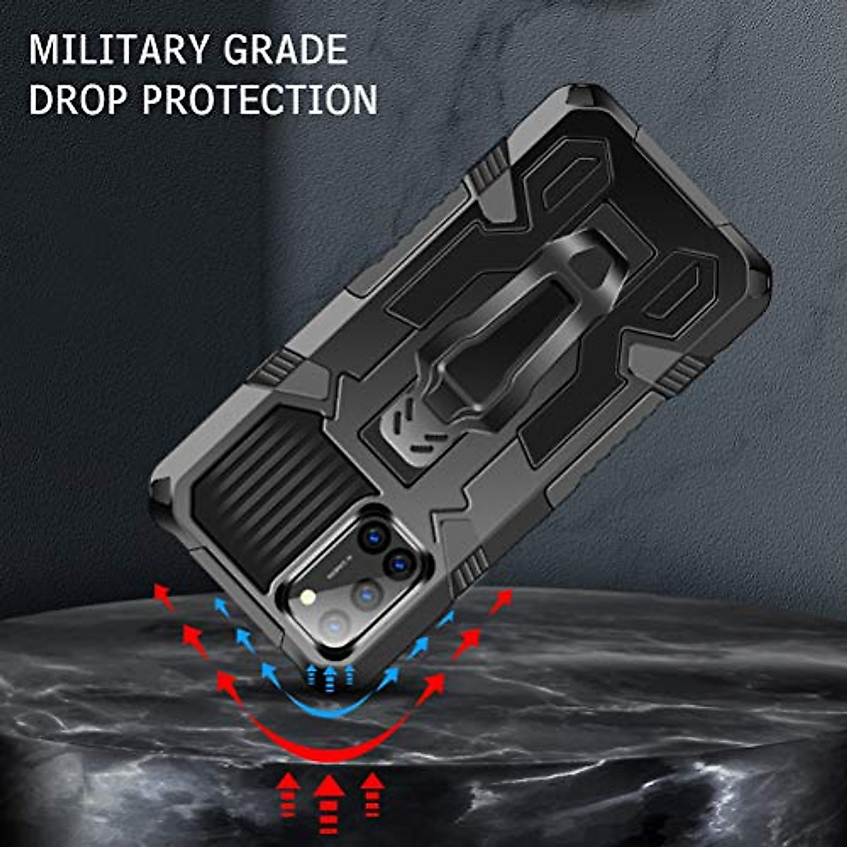 Grandcaser Case for Oppo Reno2 Z Ultra-Thin PC+TPU Luxury Shockproof Back Cover Armor Bumper Bracket Anti Fall Protective Cover for Oppo Reno2 Z/F 6.53" -Grey