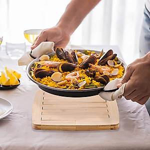 Yarlung 2 Pack Bamboo Trivet Expandable 9 Inch to 11.8 Inch, Square Hot Pad Trivet Wooden Heat Resistant Mat for Hot Dishes, Bowls, Plates, Pots and Pans, Tabletop Protection