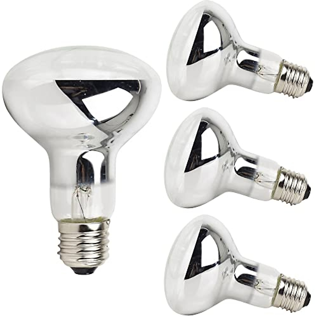 4-Pack 75W R80 Pet Heating Lamp Warm Yellow Light Basking Heat Spot Lamp 110V E26/E27 for Turtle Aquarium Aquatic Reptile Lizard, 4-Pack Heat Emitter Reptile Heat Lamp