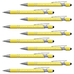 10 Pcs Personalized Pens Bulk Custom Ballpoint Pen, Engraved Pen with Name Logo Text Stylus Pens for Touch Screens Bulk-for Businesses, Office, Events, Wedding Gift for Men Women - 18 Colors
