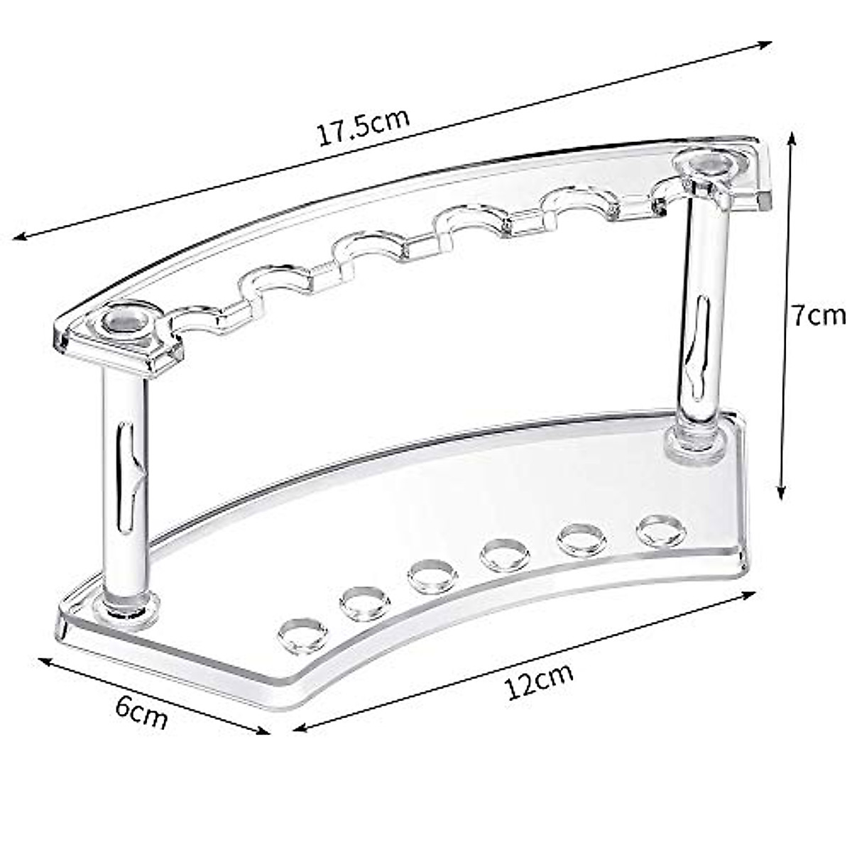 Plastic Pen Holder, Set of 4 Plastic Pen Holder Display Stand 6-Slots Pen Display Stand Eyebrow Pen Stand Makeup Brush Rack Organizer for Home Office & Store Use (Clear)