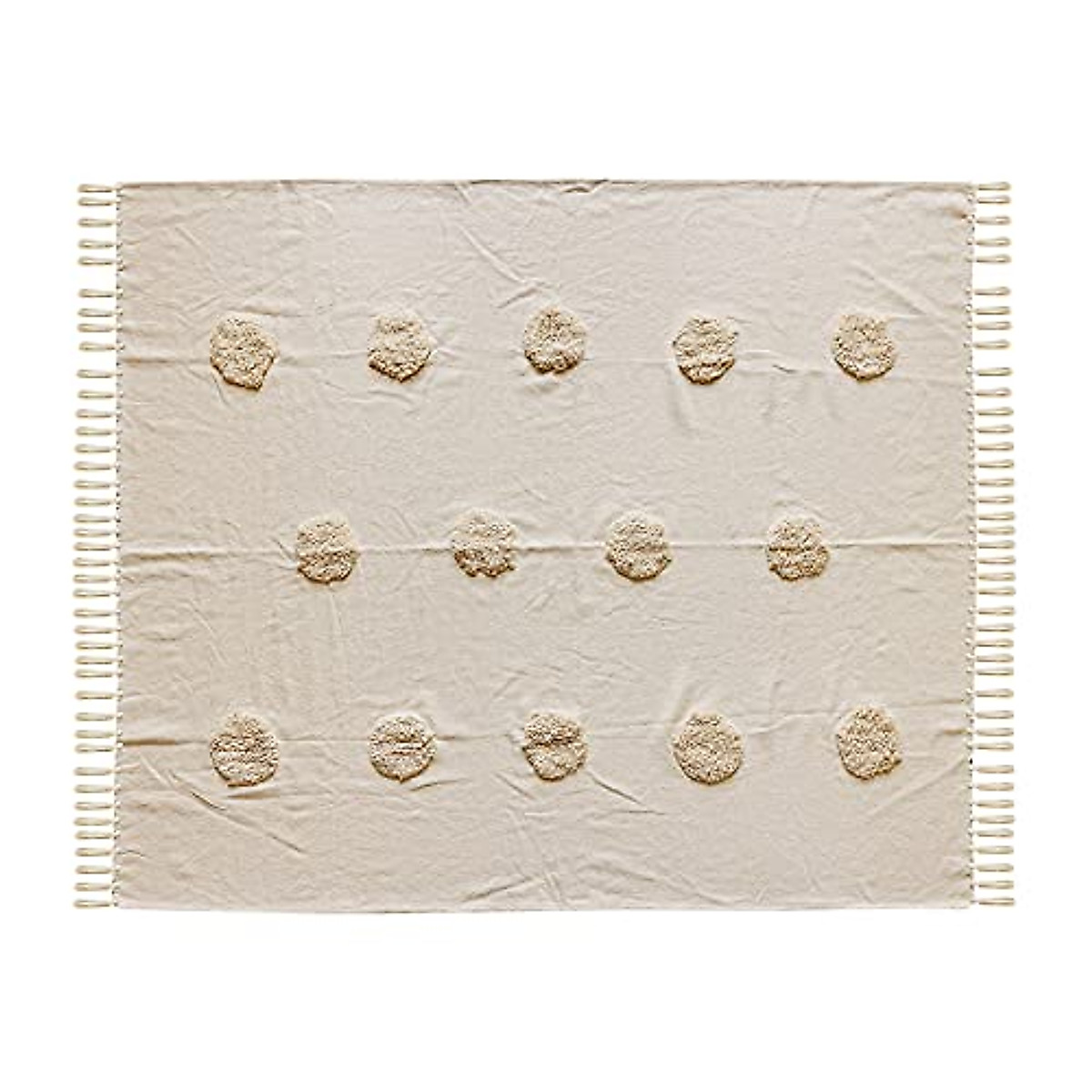 CRAFKART White Throw Blanket | Throw Blanket for Couch | Throw Blanket with Fringe | Farmhouse Throw Blanket | Cozy Decorative Throw for Sofa | Bed and Living Room Throw | Suitable for Women Men