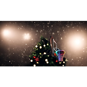 Gute LED Basketball Hoop Lights,Remote Control Basketball Rim Led Light,8 Models Solar Light,Glow-in-Dark,Waterproof,Super Bright String,Ideal for Kids,Adults Playing at Night Outdoors Indoors