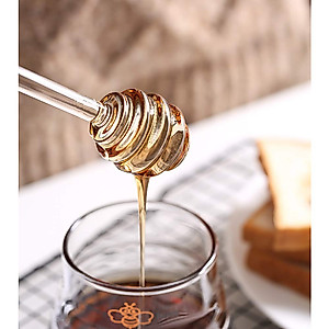 1pc 6inch Reusable Glass Honeycomb Stick Honey Dippers Sticks Honey Stirrer Wand Honey Jar Dispense Drizzle Spoon for Maple Syrup, Molasses,Melted Chocolate Wedding Party Favors