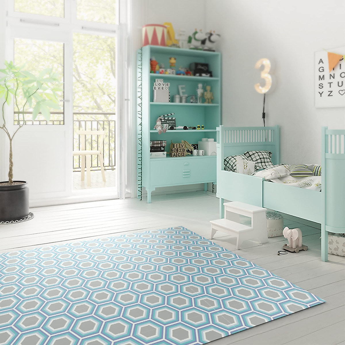 Fisher Price - Gelli Mat - Luxury Foam Baby Play Mat - Extra Large - Double Sided Print - Water-Resistant, Non-Toxic, Hypoallergenic - Use as Playmat, Excercise Mat, Yoga Mat, Tummy Time - 85” x 51”