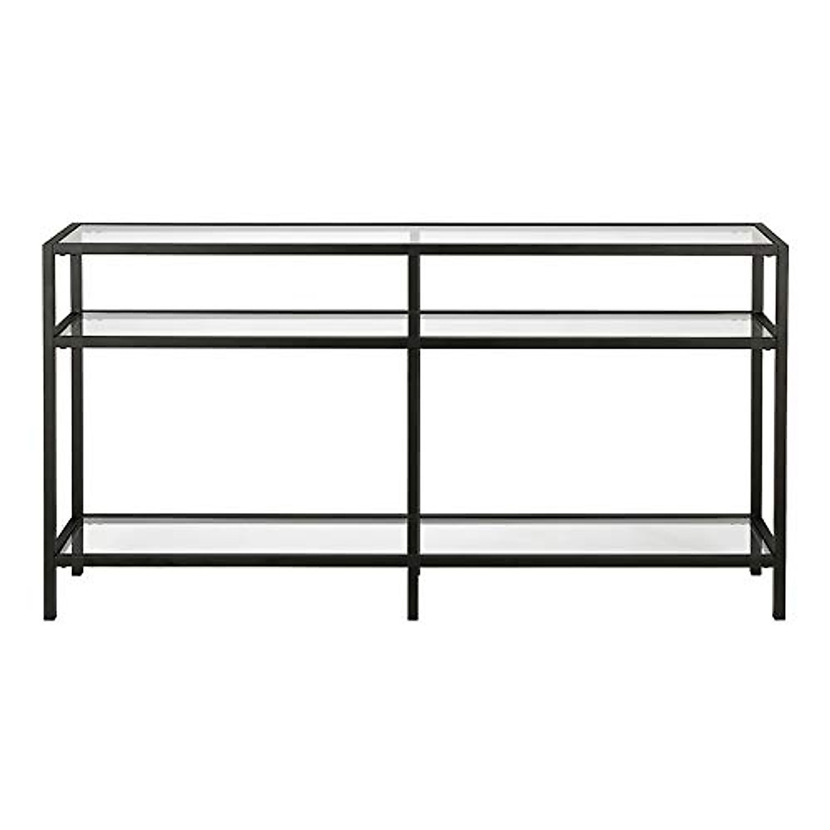 Henn&Hart 55" Wide Rectangular Console Table in Blackened Bronze, Entryway Table, Accent Table for Living Room, Hallway