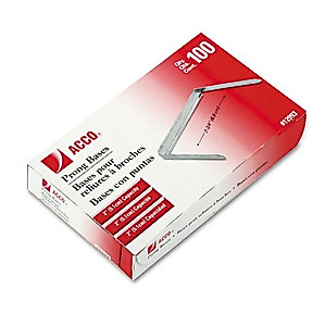 ACCO - Prong Paper File Fasteners, Two Inch Base, Steel, 100/Box 12993 (DMi BX