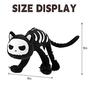 CAIYUEGG Halloween Black Cat Plush,Black Cat Plushies Toys Stuffed Animal Pillows Cute Skeleton Black Cat Plushie Doll Toys,Stuffed Animal Pillow Doll Toys Gift for Fans Boys and Girls Birthday Gifts