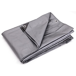 Kotap 6 x 10 Ft. Heavy-Duty Protection/Coverage Tarp, Superior Weave for Greater Longevity, 10-mil Multi-Use, Waterproof, TRS-0610, Silver (1-Pack)