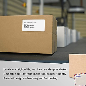 BETCKEY - Compatible DYMO 30323 (2-1/8" x 4") Shipping/Name Badge Labels, Strong Adhesive & Perforated, Compatible with DYMO Labelwriter 450, 4XL, Rollo & Zebra Desktop Printers [20 Rolls/4800 Labels]