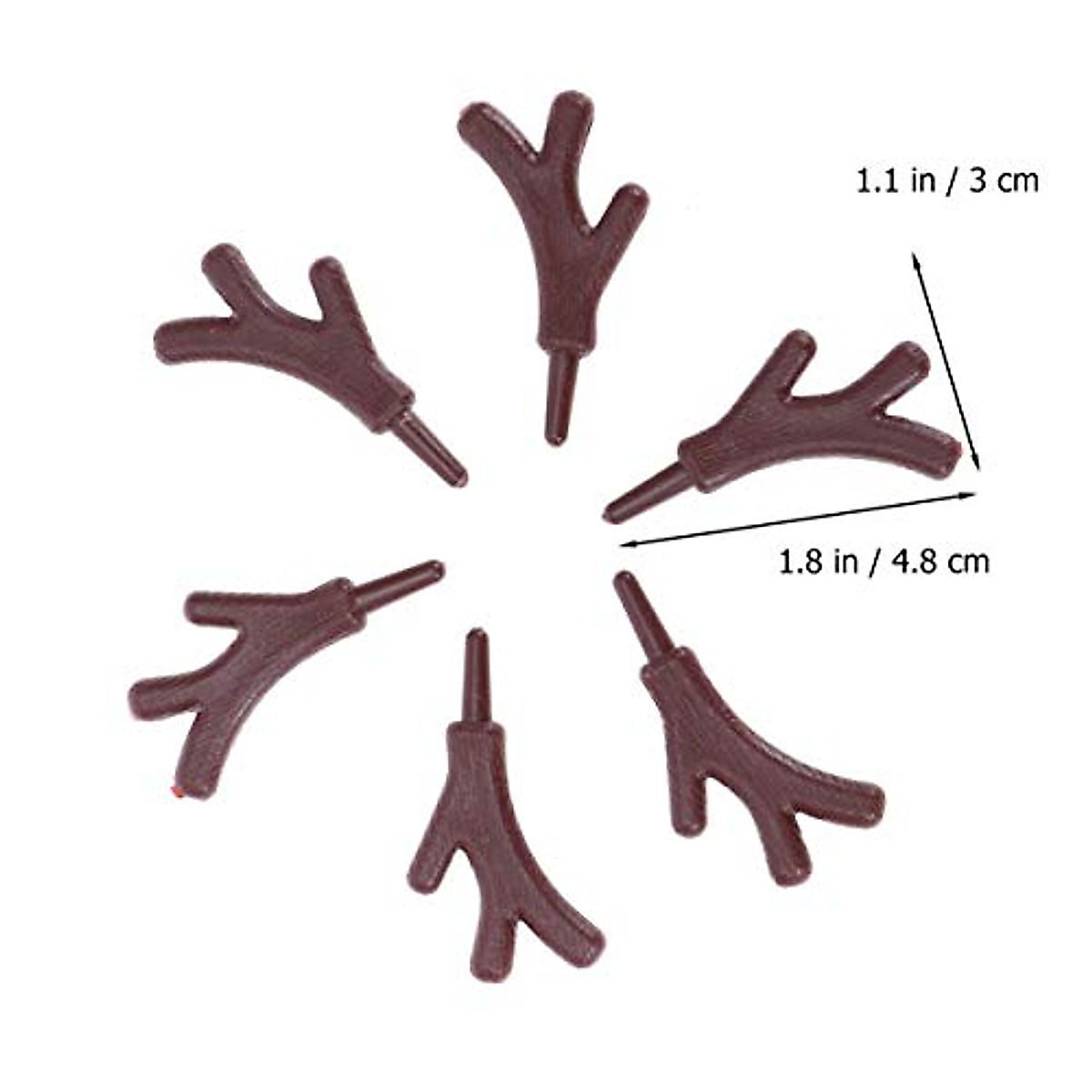 Artibetter 100PCS Christmas Plastic Antlers Branch Snowman Hand Craft Xmas Reindeer Horn Decoration