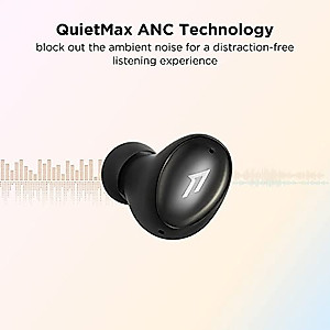 1MORE ColorBuds 2 Active Noise Cancelling Wireless Earbuds, Bluetooth 5.2 Earphones, Sound ID, Dual Mode Noise Cancelling, CVC 8.0 for Clear Calls, Fast & Wireless Charging, IPX5, Black