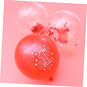 Abaodam 10pcs 1st Birthday Latex Balloon Number 1 Balloon One Party Balloons Bouquet Balloons for Kids Wreath Decor Baby 1 Month Balloon One Birthday Balloons Happy Birthday Child Filling