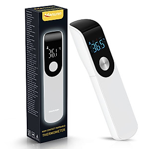 Forehead Thermometer for Adults, 3 in 1 Digital LCD Display, Fever Alarm, Accurate Reading and Memory Function Non-Contact Forehead Thermometer for Body (White)