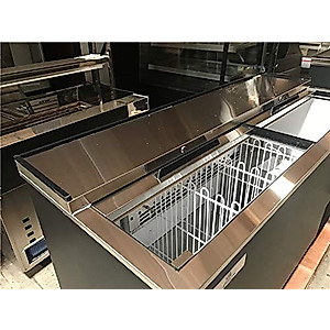 Horizontal Bottle Cooler Deep Well 65" Width NSF Certified Commercial beer bottle Refrigerator Black 33°-38°F Top-Loading