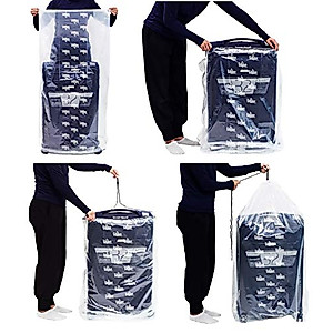 4 pieces of Dust Cover Big Plastic Drawstring Bags Multi-Purpose for Storage and Keeping Luggage, Big Dolls, Blankets, Pillows, Suitcase Good for Household Organizing Reusable (XL (85x125 cm))