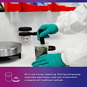 3M PPS (Original Series) Paint Spray Gun Cup Lids and Liners Kit, 16028, Micro, 3 oz, 200-micron Filter, Use w/ Paint Gun for Cars, Furniture, Home, 50 Disposable Lids and Liners, 20 Plugs, 120 Piece