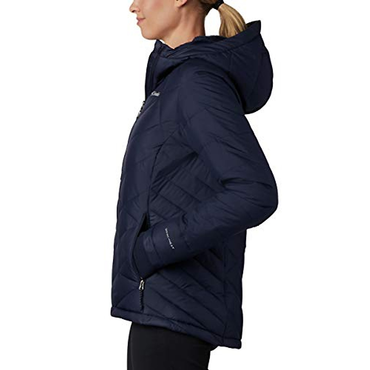 Columbia Women's Heavenly Hooded Jacket,Dark Nocturnal,1X