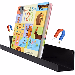 Magnetic Book Shelf - Black Magnetic Shelf for Whiteboard, Sleek Magnetic Shelves for Whiteboard Classroom Great Tool for Teacher Organization for Classroom Supports Up to 8lbs (4kg)