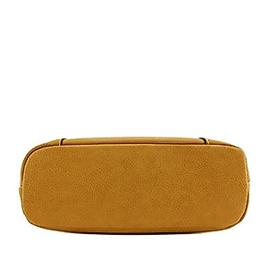 FashionPuzzle Triple Zipper Pocket Medium Crossbody Bag (Mustard)