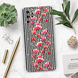 DesignSkinz Karamfila Watercolo Poppies V27 Protective Vinyl Decal Wrap Skin Cover Compatible with The Samsung Galaxy S20 (Screen Trim & Back Glass Skin)