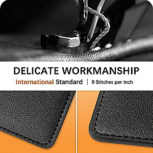 Phone Card Holder, Leather Phone Wallet Stick On, Stretchy Card Holder for Back of Phone Credit Card Holder for Phone Case Compatible with Most of Cell Phone (iPhone, Samsung) - 2Pack Black