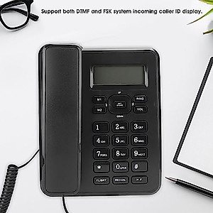 Fixed Corded Telephone Home Business Office 3 Sets of Alarm Functions Double Linkage Memory Functions