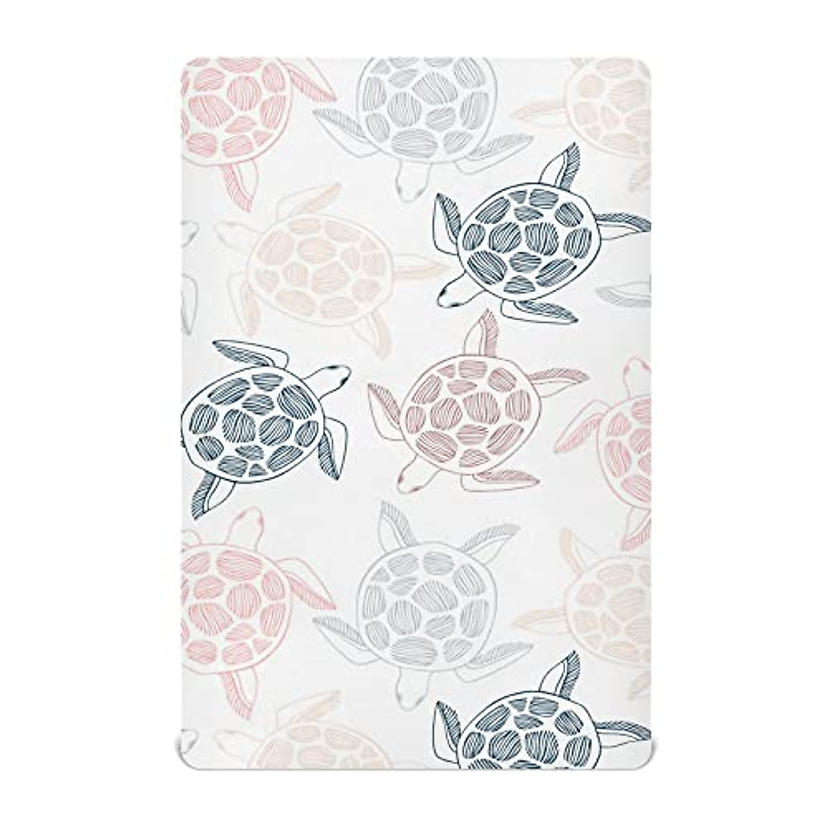 xigua Sea Turtles Fitted Crib Sheet for Girls and Boys, Soft Breathable for Standard Crib & Toddler Bed Mattress, 27 x 39 in