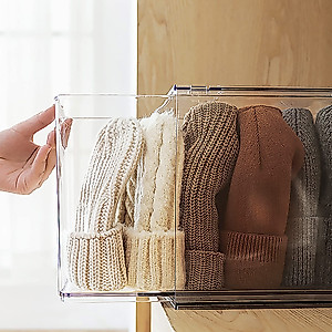 loobuu Plastic Storage Drawer, Clear Stackable Storage Bin, Multi-Use Large Organization Solution for Kitchen, Pantry, Bathroom, Home, Snack, Makeup, Under Sink Organizer Vanity Cabinet