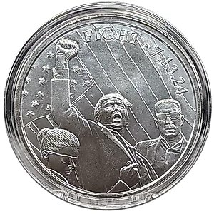 Generic 1 oz 2024 Trump Survives : Fight fight fight! Silver Round