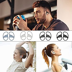Earbud Hooks, Ear Attachment Loop for Wireless Ear Hooks for Airpods Universal Earhooks for Airpods Earbuds Anti-Lost Secure 27x48mm (BlackB2)