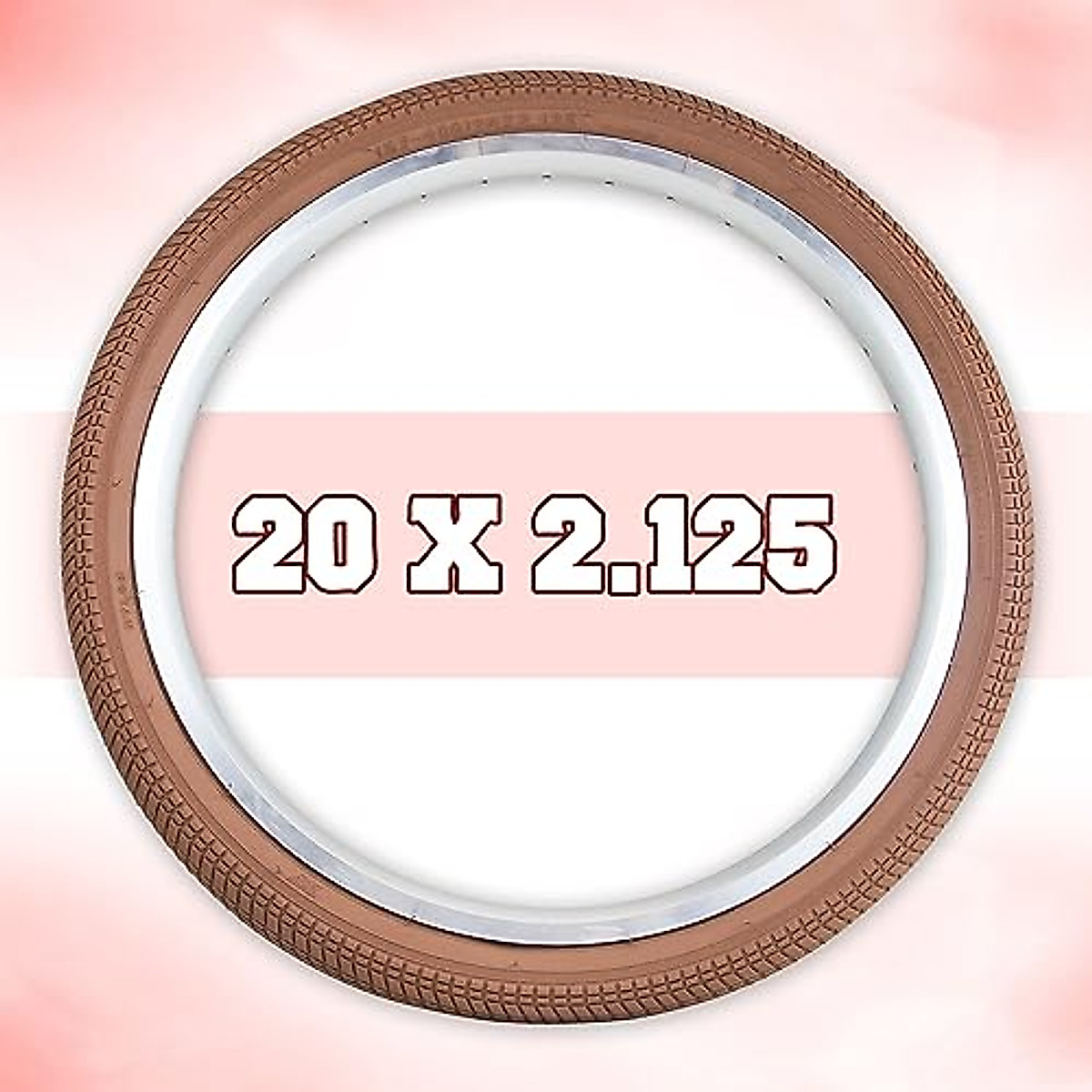 WEEROCK 20 Inch Bicycle Tire 20 * 2.125,Bike Tyre for BMX, MTB Mountain Bike,Child Kid Bike,Tricycle,Crusier Bicycle, Brown