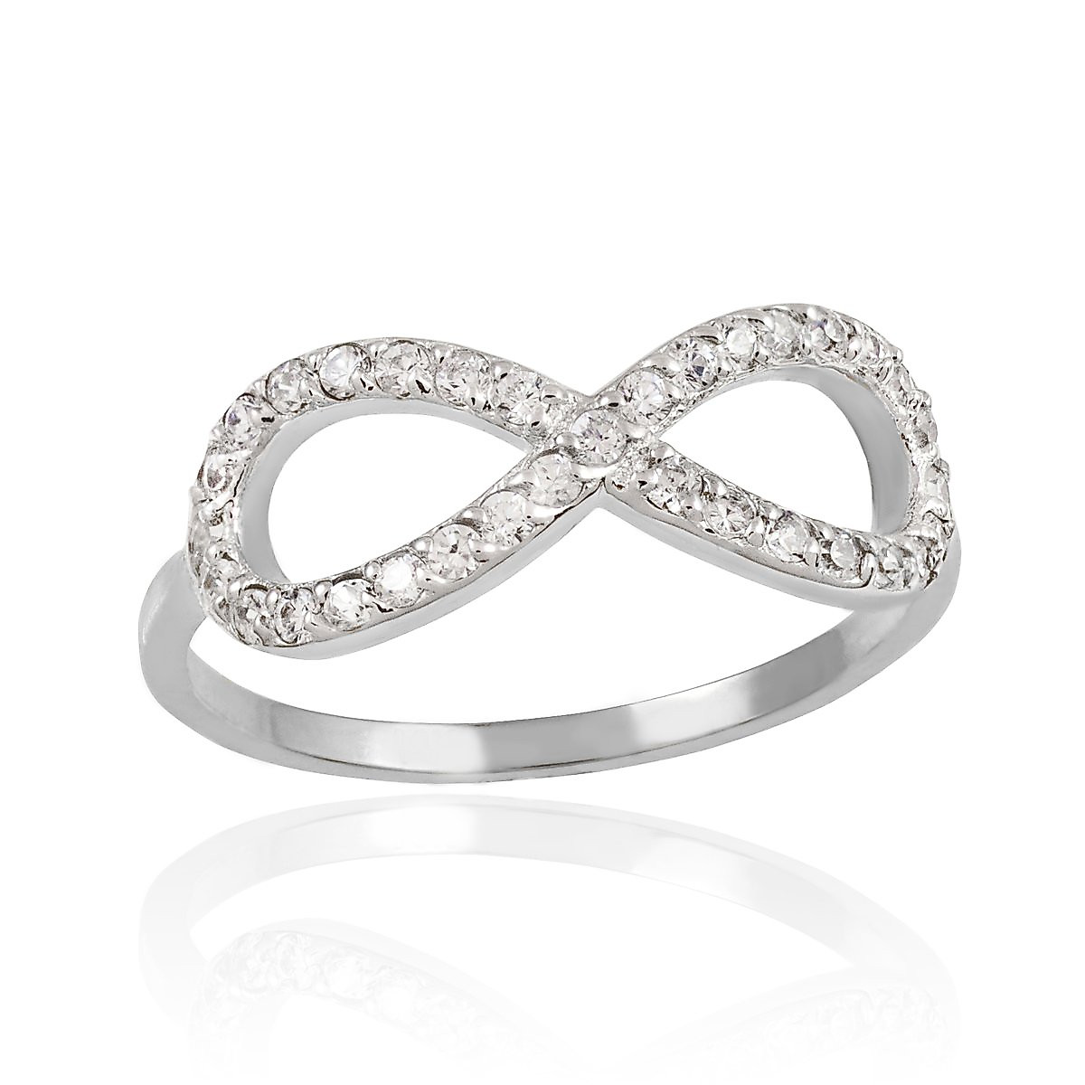 10k White Gold Diamond Infinity Ring (7.5)