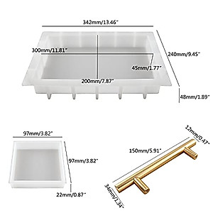 AOOOWER Resin Mold Coaster Tray Silicone Mold Table Decoration DIY Epoxy Crafts