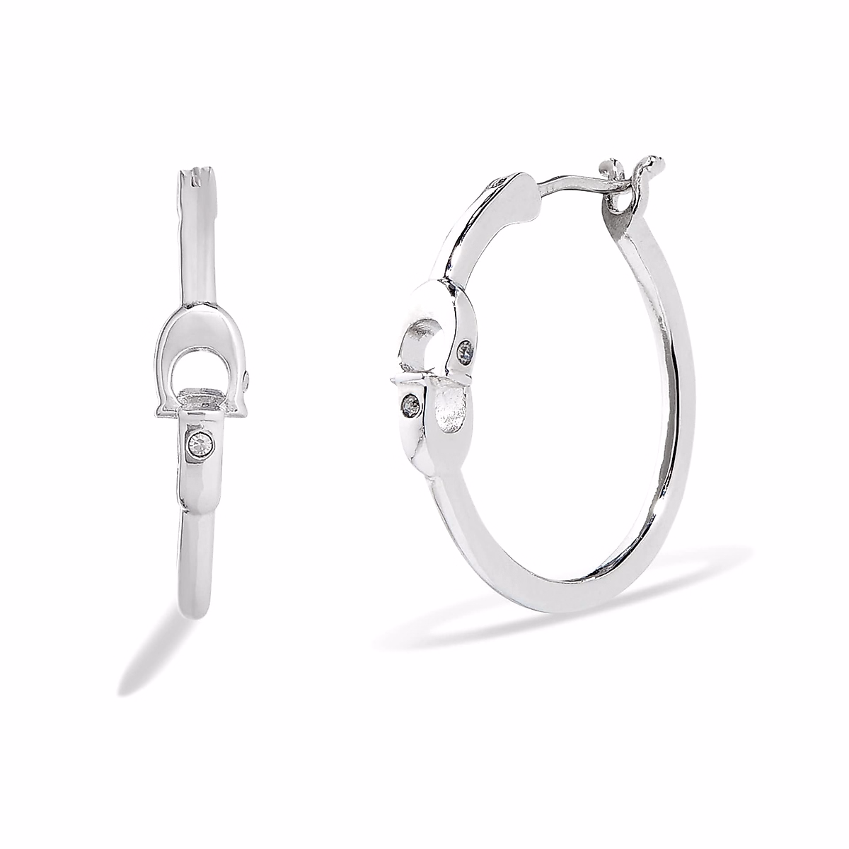 Coach Women's Interlock C Signature Hoop Earrings