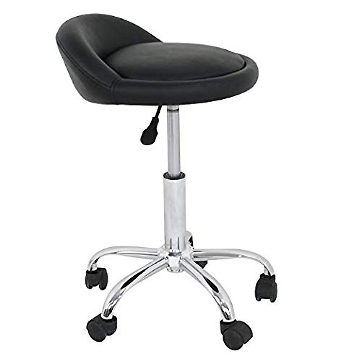 HomGarden Adjustable Hydraulic Rolling Swivel Stool for Massage Salon Office Facial Spa Medical Tattoo Chair Stool w/Backrest Cushion & Wheels, Set of 3