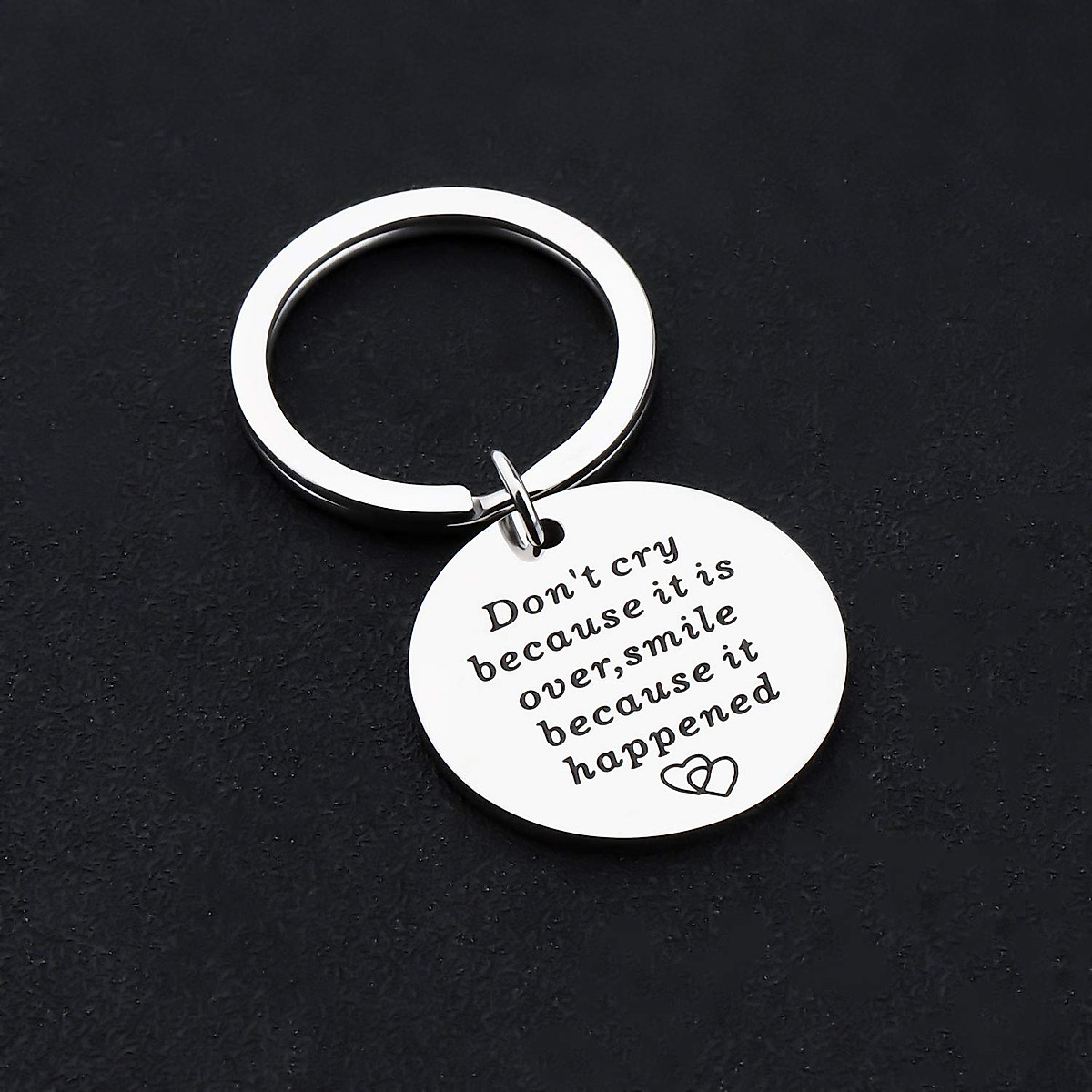 Gzrlyf New Beginning Gifts Keychain Inspirational Gifts Retirement Gifts Don't Cry Because It is Over Smile Because It Happened (Keychain)