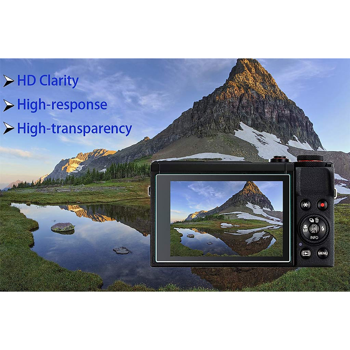 HUIPUXIANG Screen Protector for Canon EOS M200 DSLR Camera (for Accessories) with Hot Shoe Cover Tempered Glass Film 0.3mm High Definition 9H Hardness Anti-Scrach Anti-Fingerprint Anti-Dust[3 Pack]