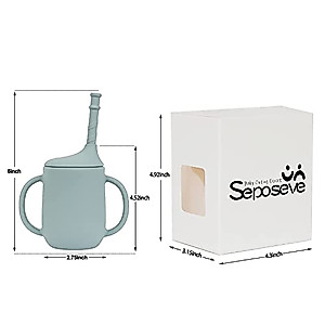 Silicone Sippy Cup with Straw, 8 Oz, 6 Months +, Easy to Clean Toddler Straw Cup for Baby, Trainer Cup for Infant, BPA-Free, Safe Use for Freezer, Dishwasher and Microwave