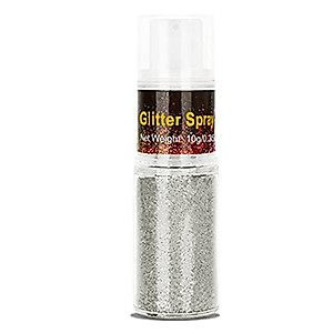 Go Ho Hair and Body Glitter Spray,Festival Glitter Powder Makeup for Hair/Body/Clothes,Silver Glitter Spray Loose Sparkle Powder Makeup for Body Highlighter,Festival Rave Accessories,10g